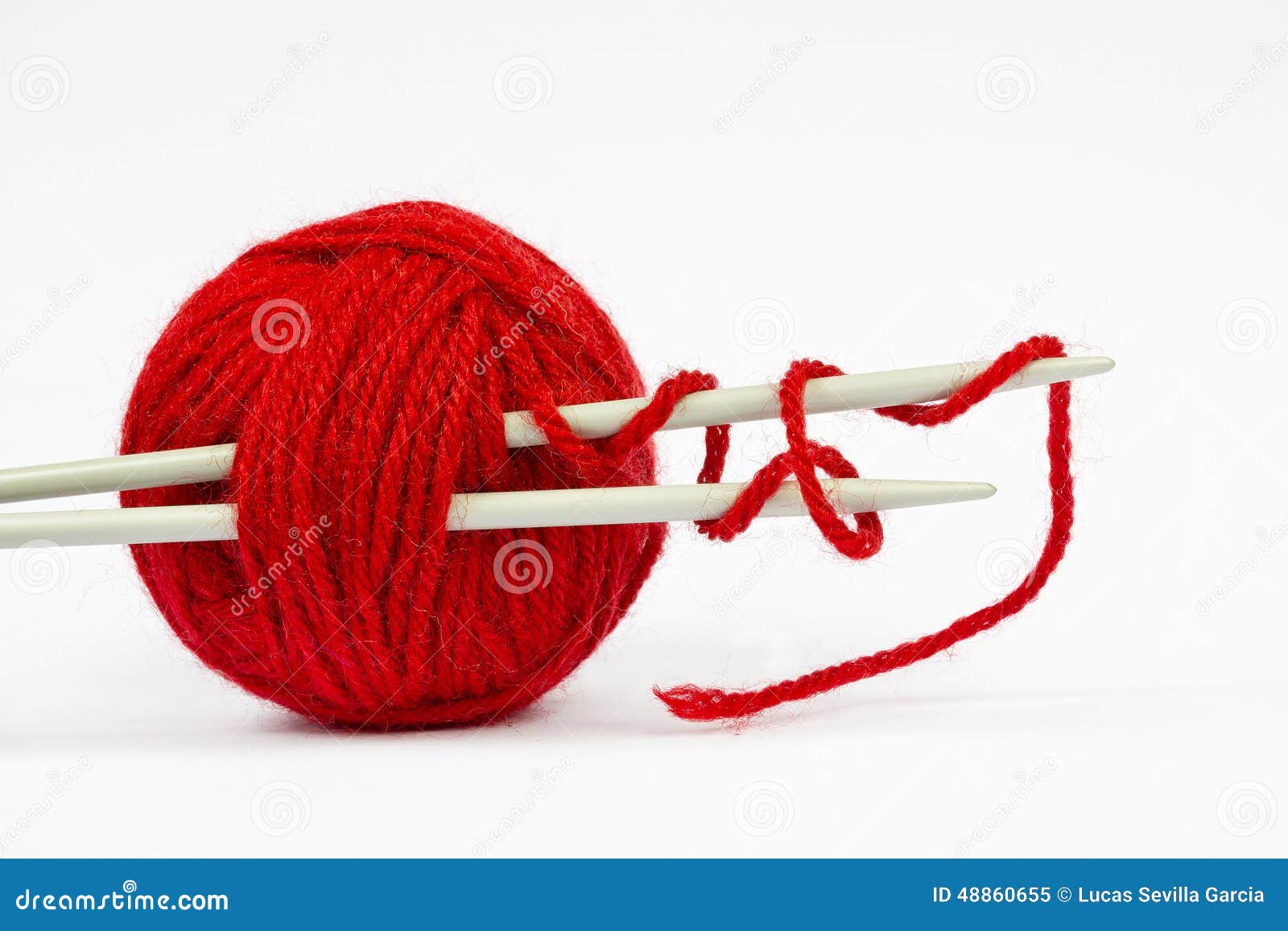 Red wool ball stock image. Image of soft, needlecraft - 48860655