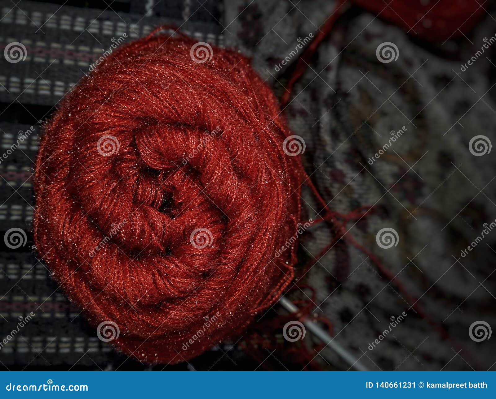 Red wool ball stock image. Image of wool, knitting, ball - 140661231