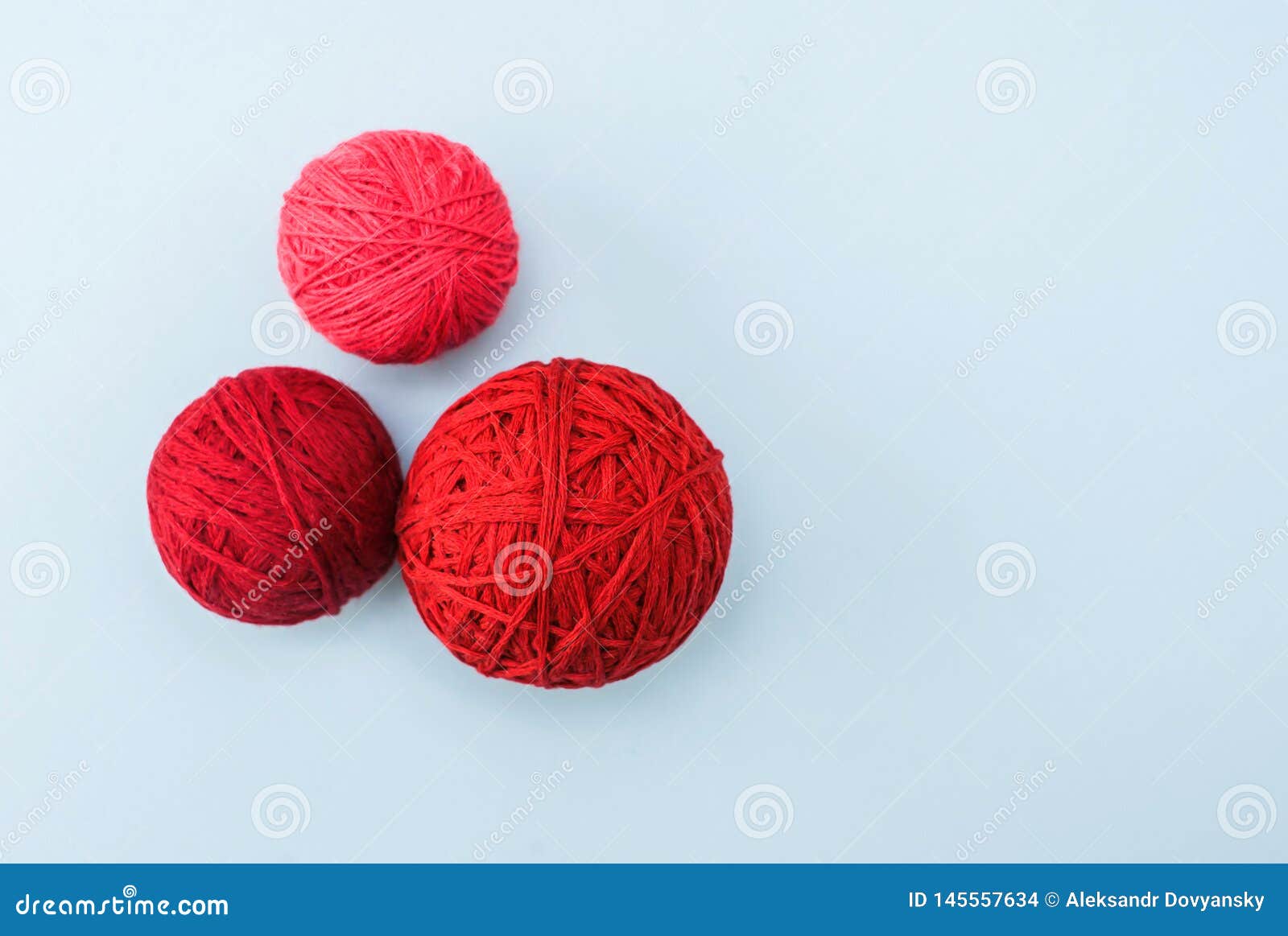 Red Wool Balls of Knitting Yarn Stock Photo - Image of classic ...