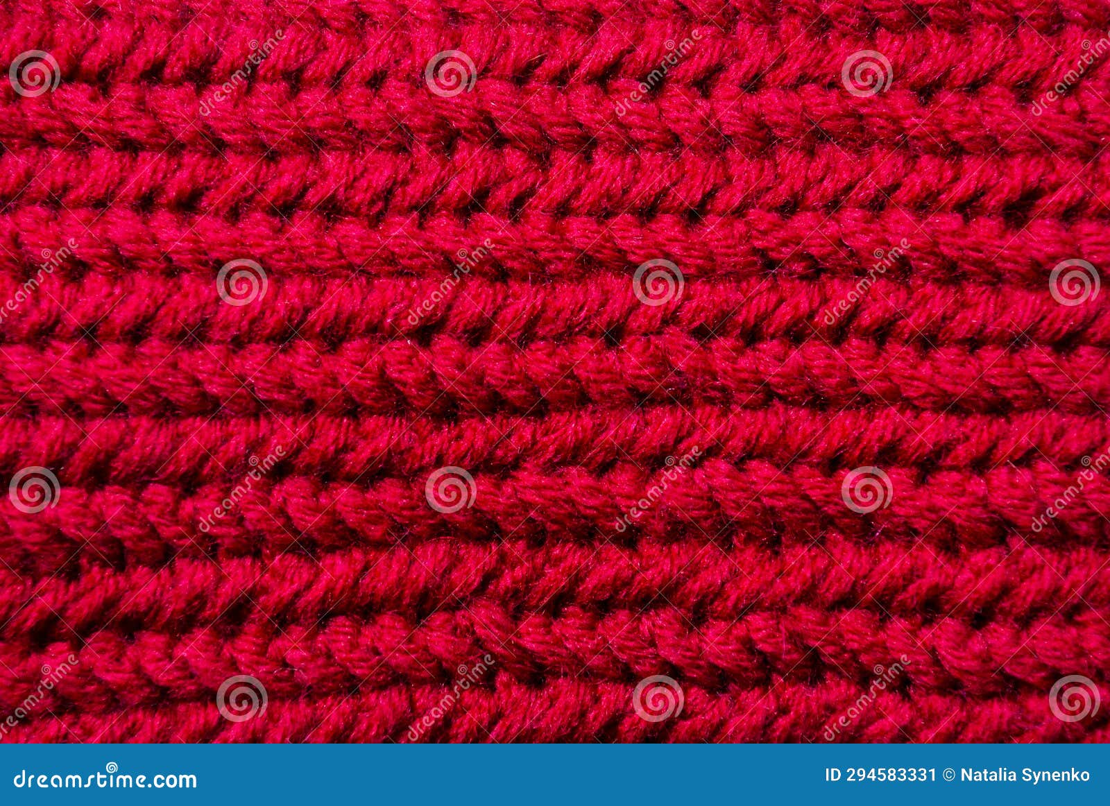 Red Wool Blend Yarn, Close-up Pattern Sample Stock Image - Image of ...
