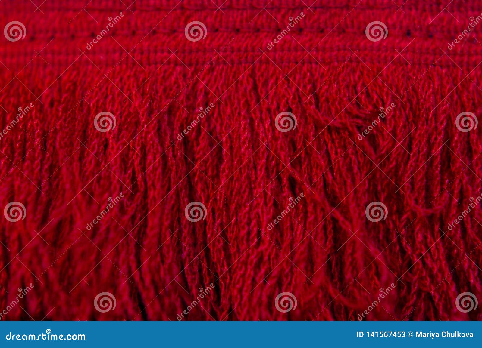 Red wool fringe stock image. Image of macro, fringe - 141567453
