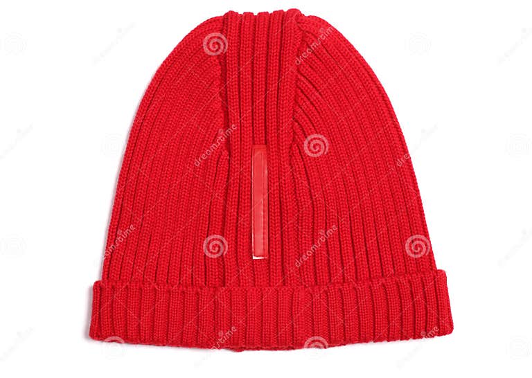 Red woolen cap stock image. Image of isolated, snow, vintage - 11908401