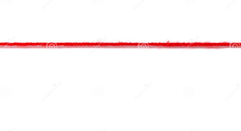 Straight Red Wool Thread on White Background Stock Image - Image of ...
