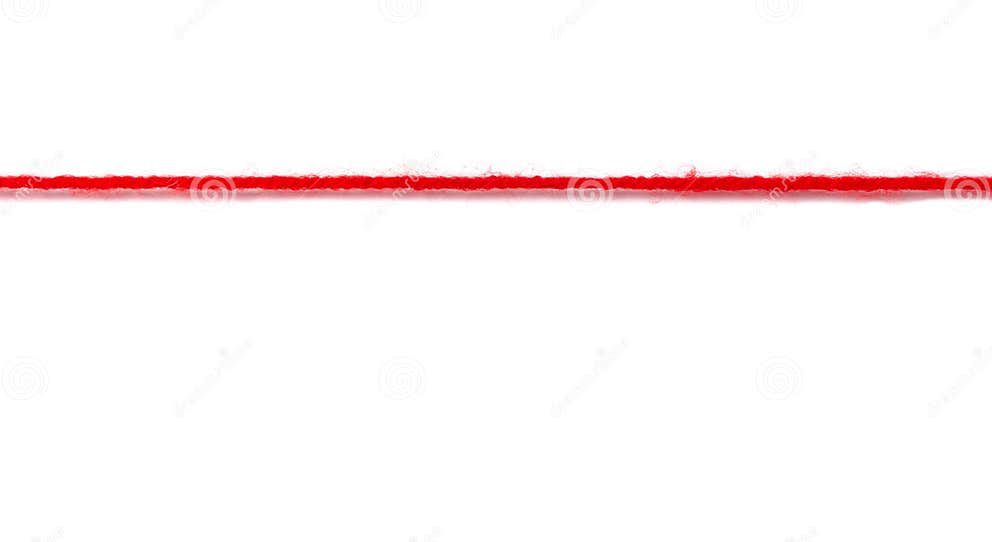 Straight Red Wool Thread on White Background Stock Image - Image of ...