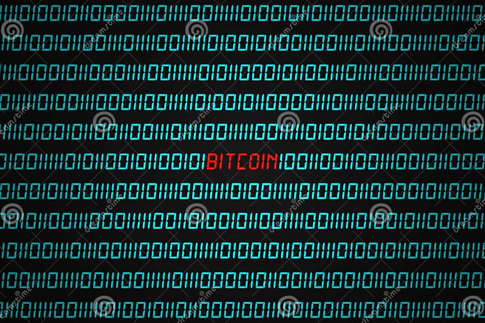 Bitcoin - Binary code stock illustration. Illustration of code - 305106211
