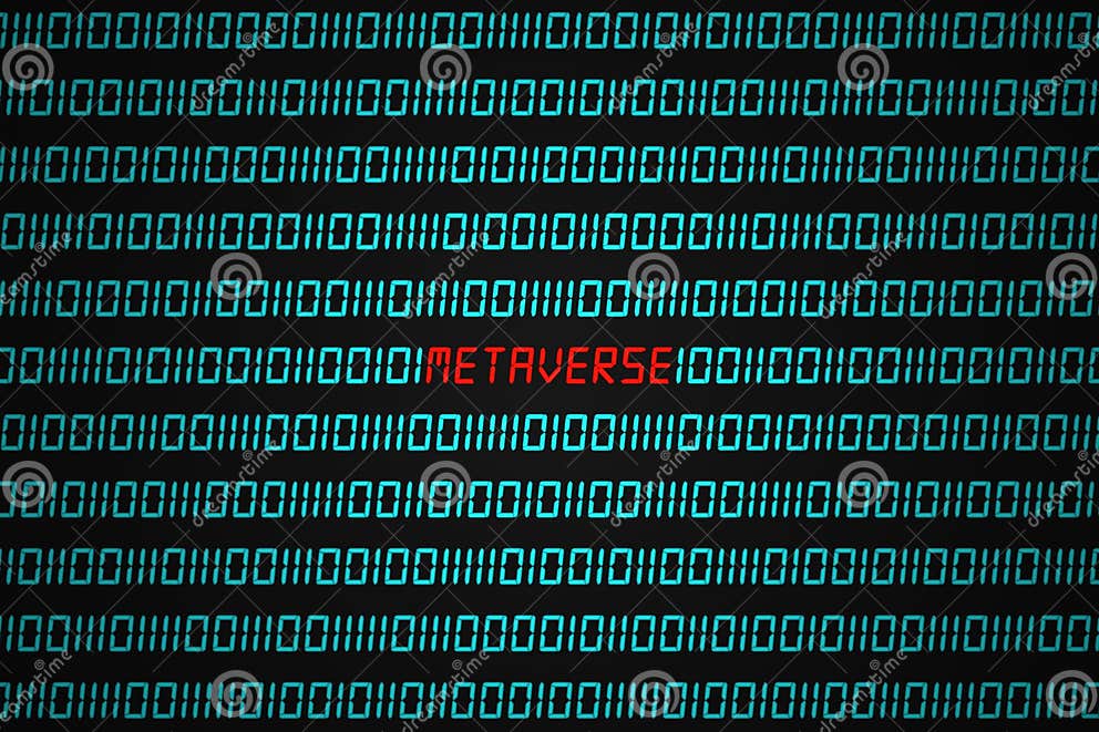 Metaverse - Binary code stock illustration. Illustration of display - 304717040