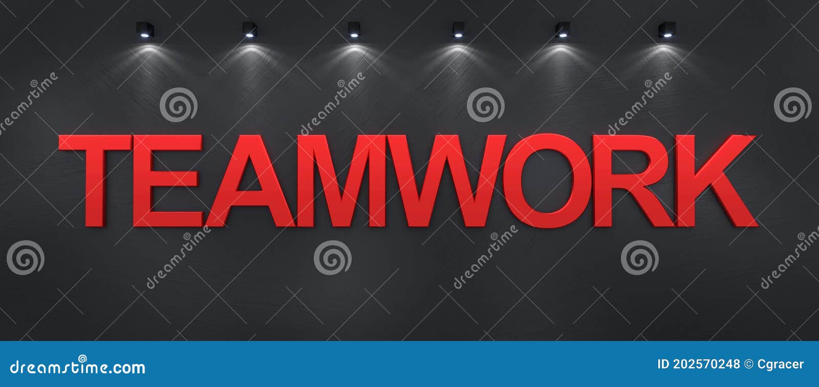 Red Word Teamwork on Black Background Stock Illustration - Illustration ...