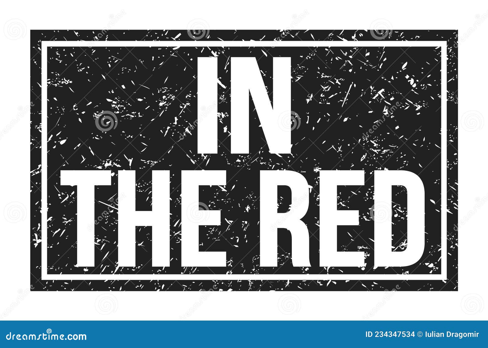 In the RED, Words on Black Rectangle Stamp Sign Stock Illustration ...