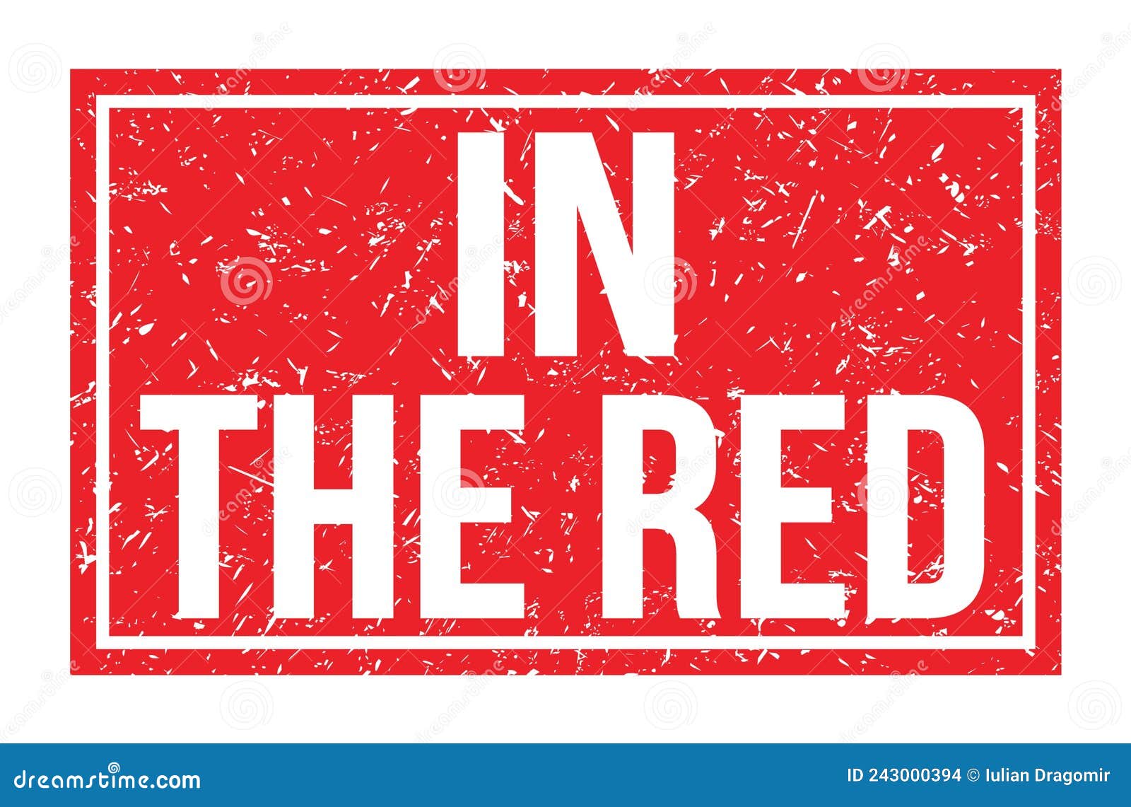 In the RED, Words on Red Rectangle Stamp Sign Stock Illustration ...