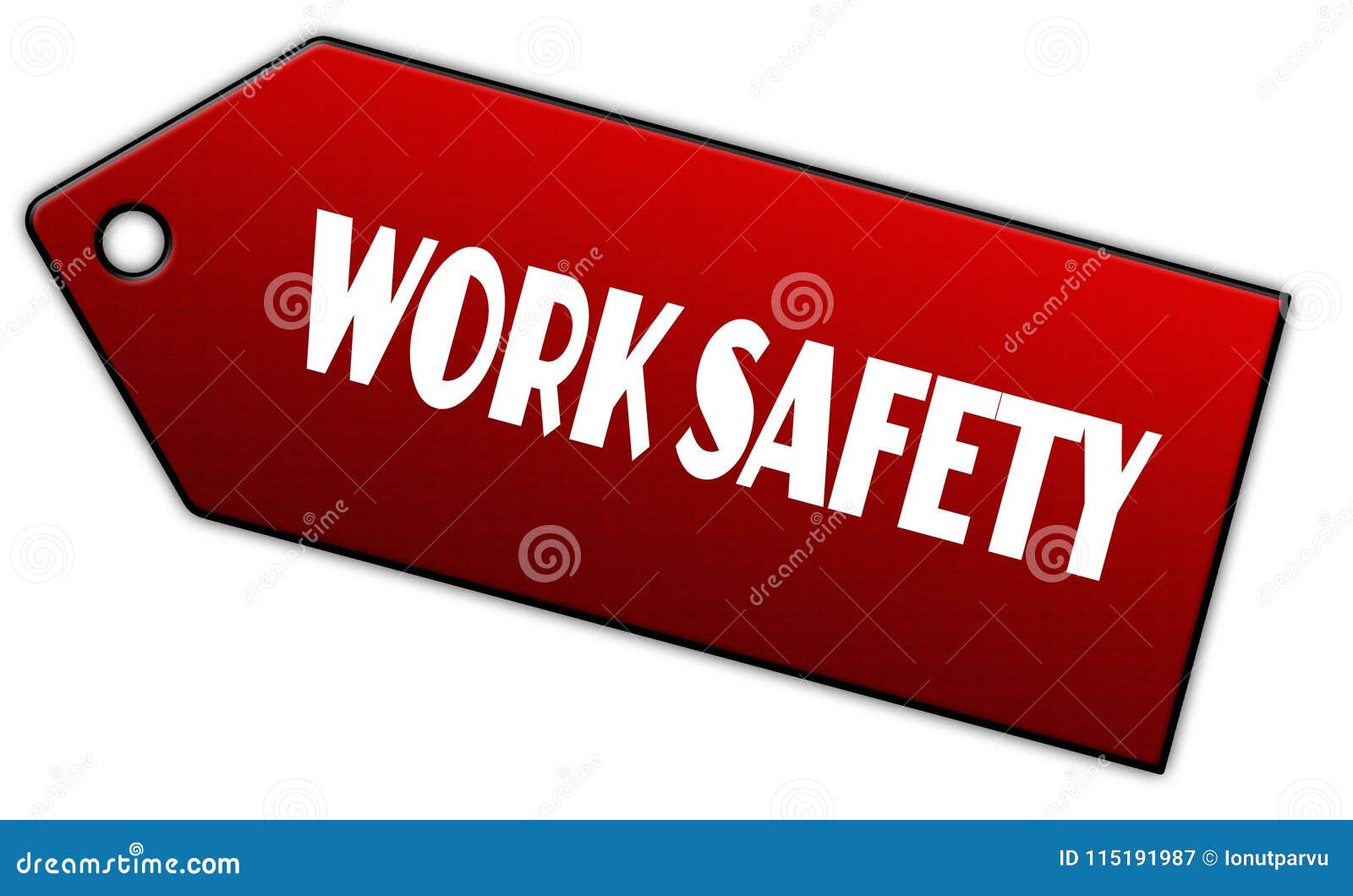 Red WORK SAFETY label. stock illustration. Illustration of graphic ...