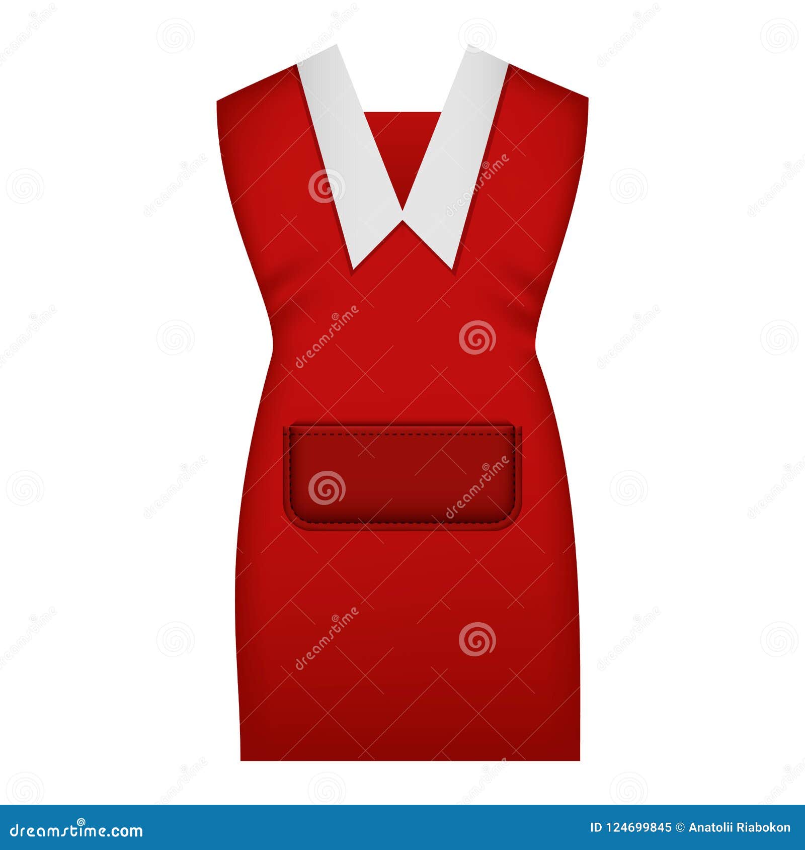 Red Work Uniform Mockup, Realistic Style Stock Illustration ...