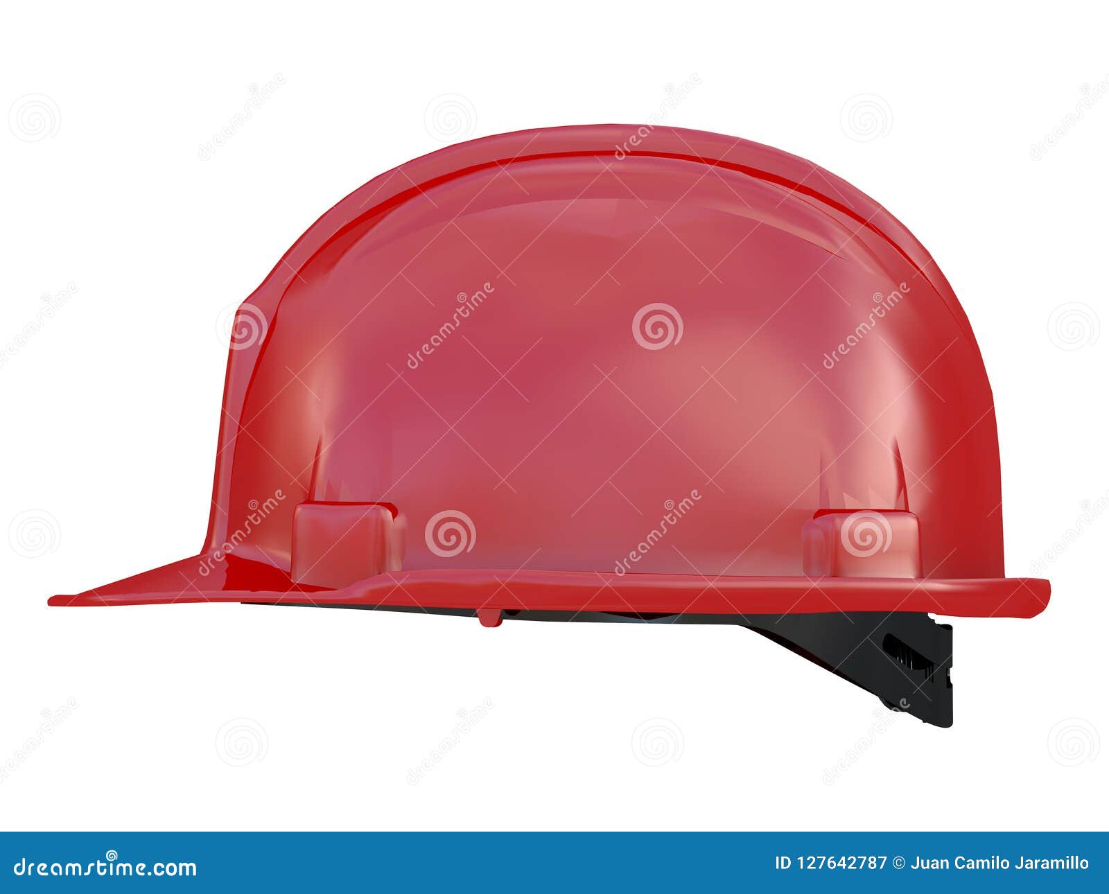 Red Worker Helmet of a Construction Site on a White Background 3d ...