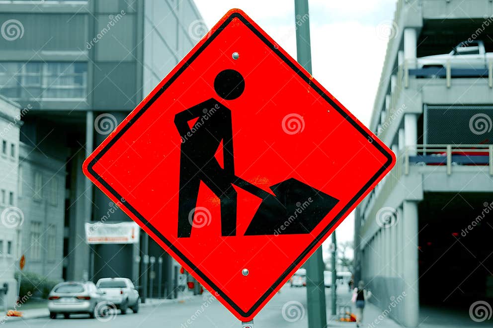 Red Workers Sign stock illustration. Illustration of graphic - 196088