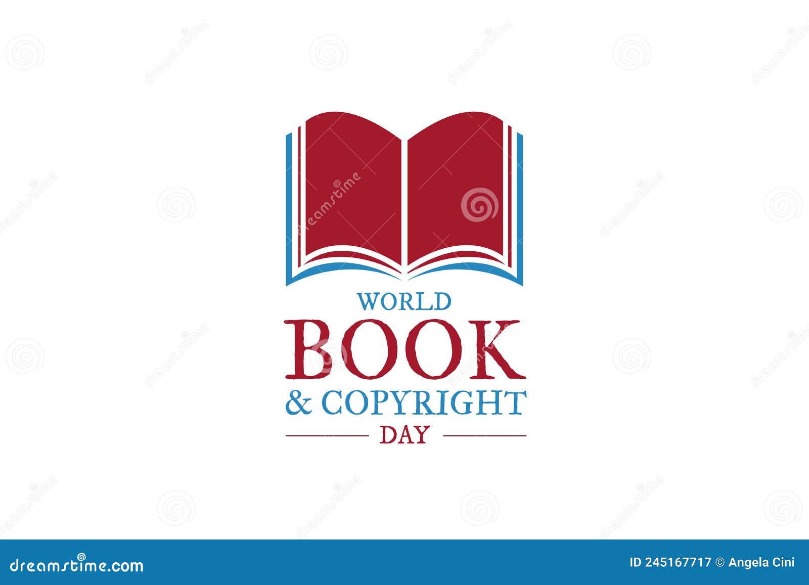 Red World Book and Copyright Day Logo Icon Isolated on White Background ...