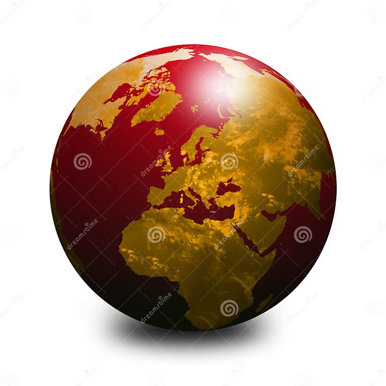 Red world globe stock illustration. Illustration of north - 5351642