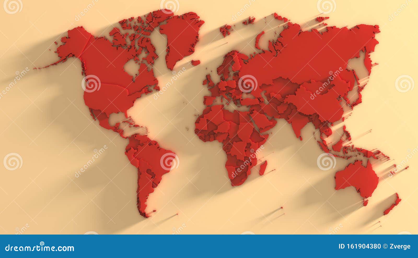 Red world map. 3d render stock illustration. Illustration of asia ...