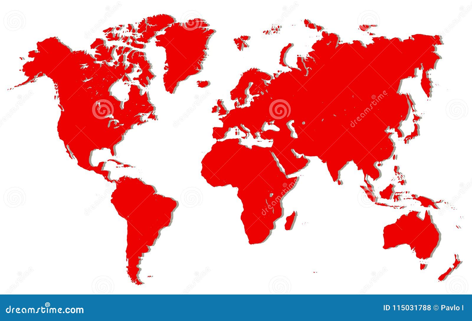 Red World Map - vector stock illustration. Illustration of earth ...