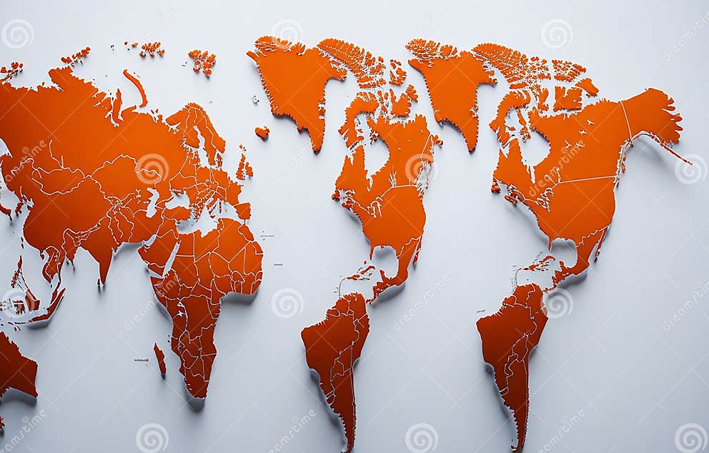 World Map on Red World Map on Red Background Red World Map Stock ...