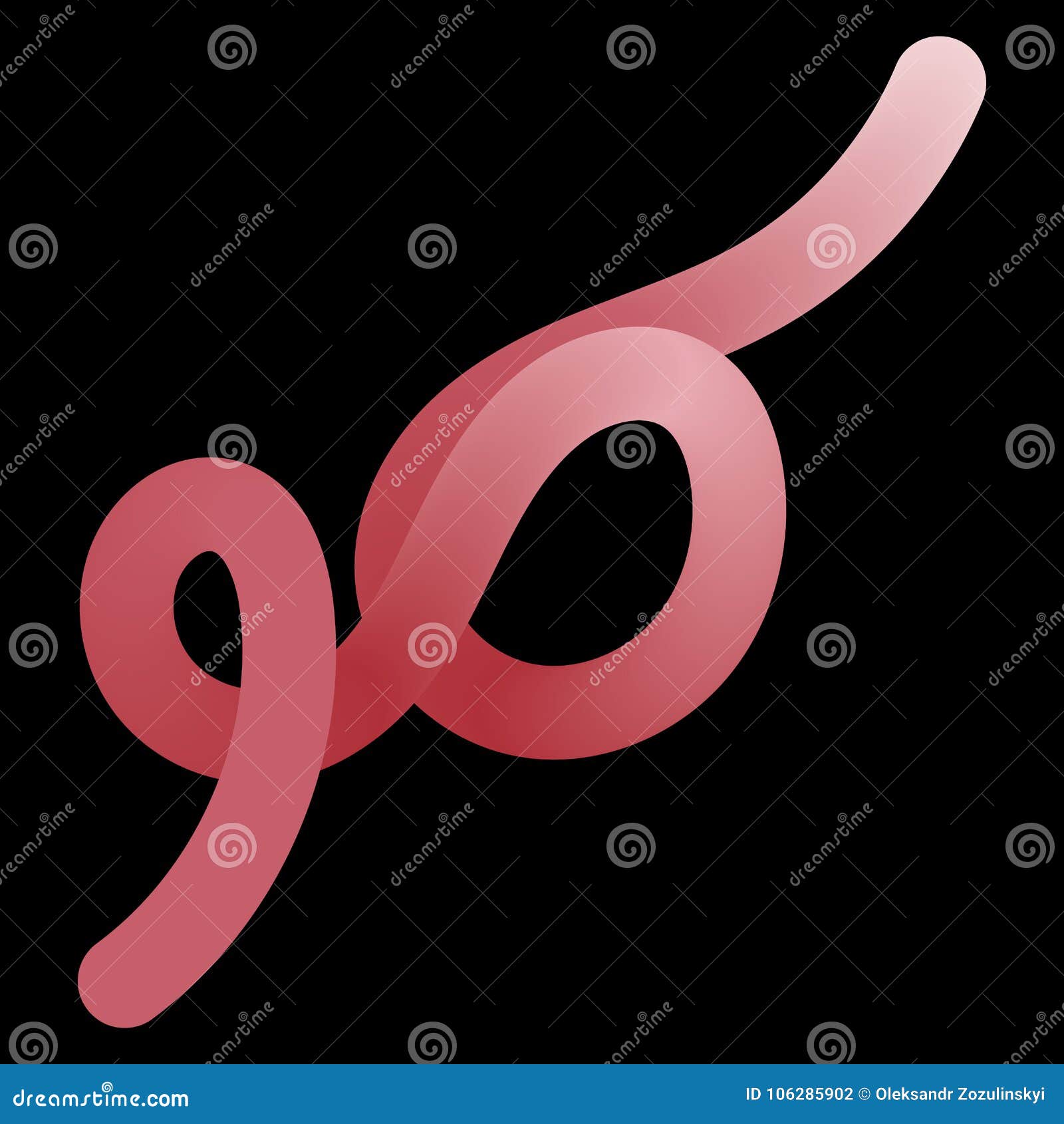 Red worm on black Vector stock vector. Illustration of pest - 106285902