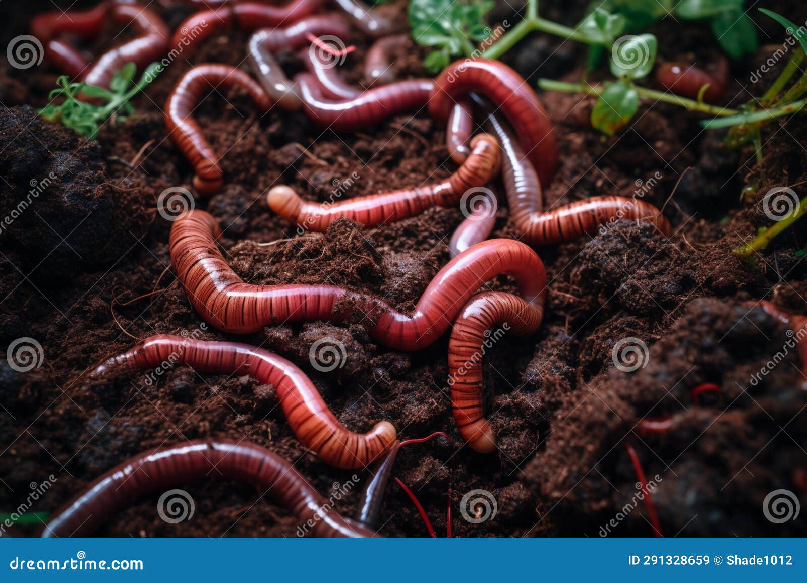 Red worms in Compost stock illustration. Illustration of worm - 291328659
