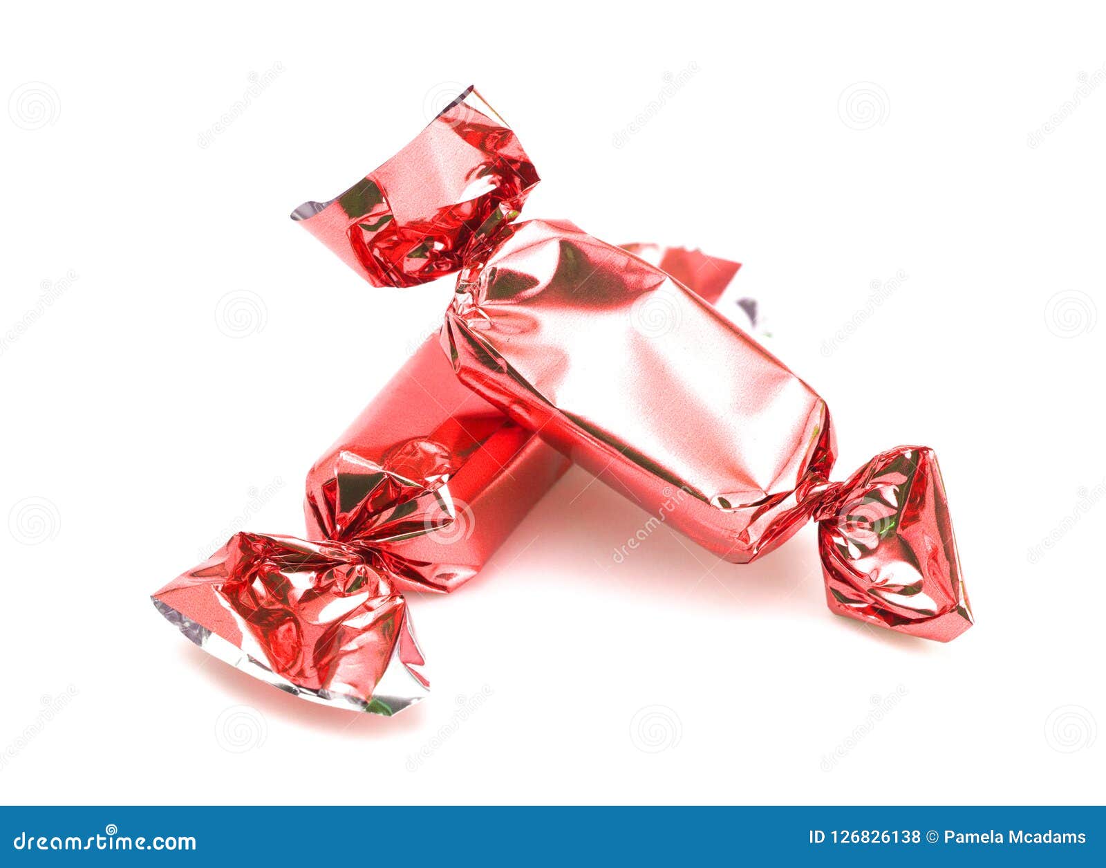 Red Wrapped Candy stock photo. Image of cherry, white - 126826138