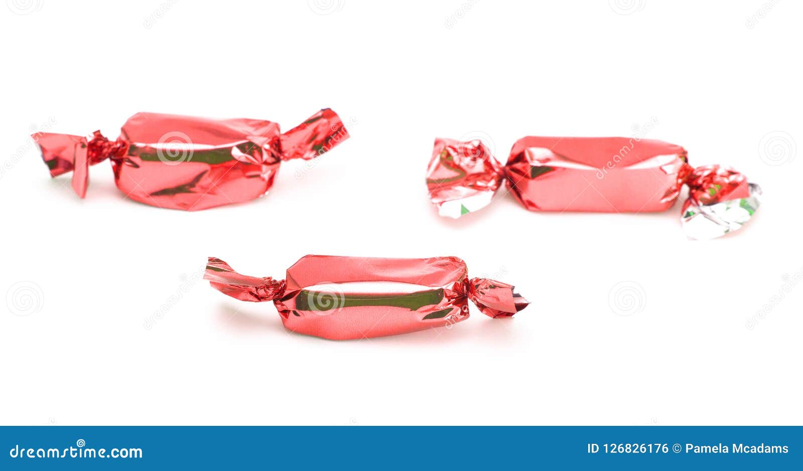 Red Wrapped Candy stock photo. Image of alone, unhealthy - 126826176