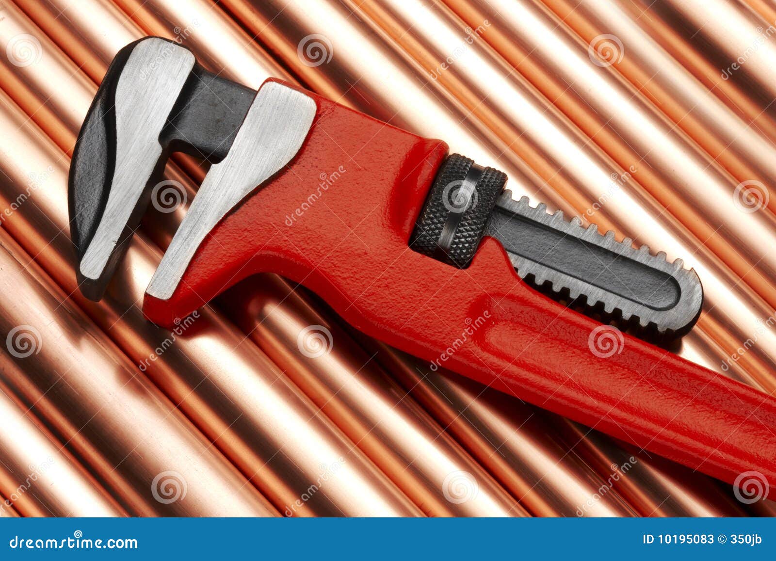 Red Wrench stock image. Image of factory, engineered - 10195083