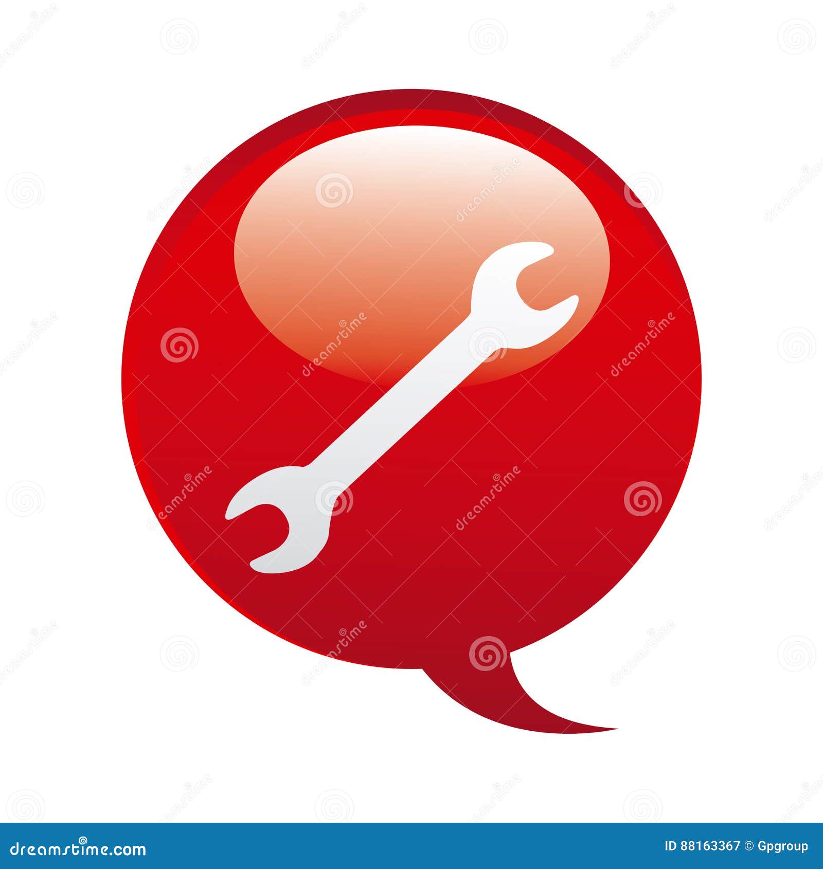 Red wrench emblem icon stock illustration. Illustration of contractor ...