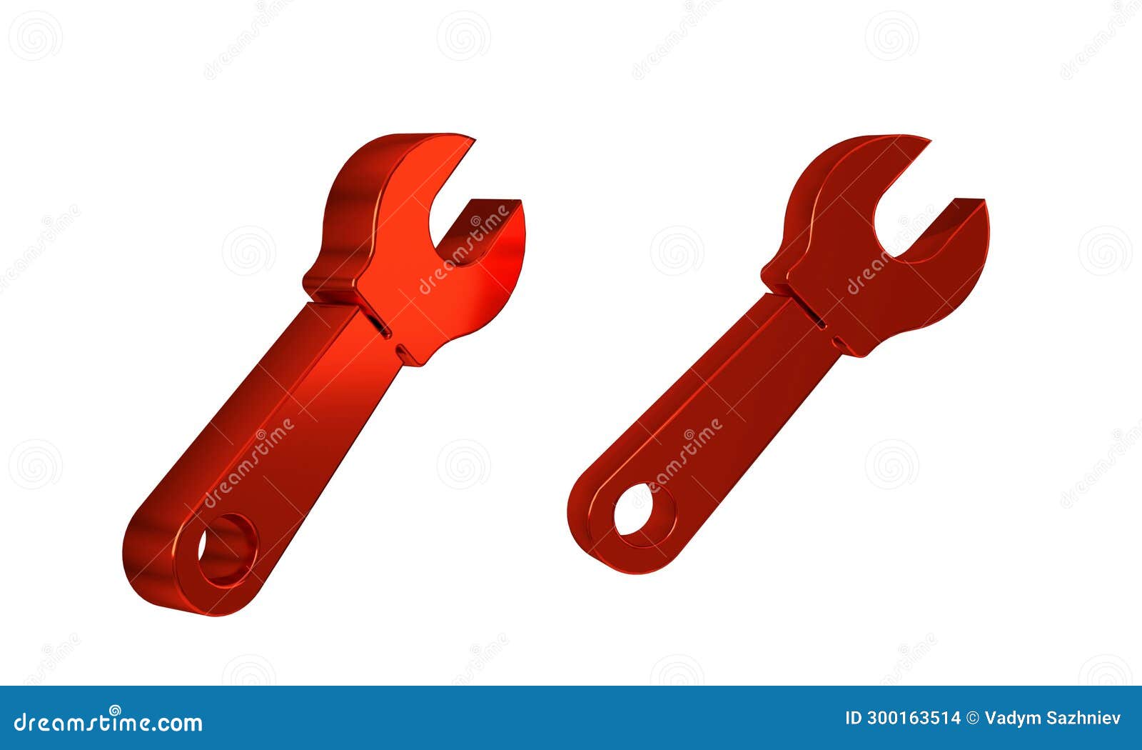 Red Wrench Spanner Icon Isolated on Transparent Background. Stock ...