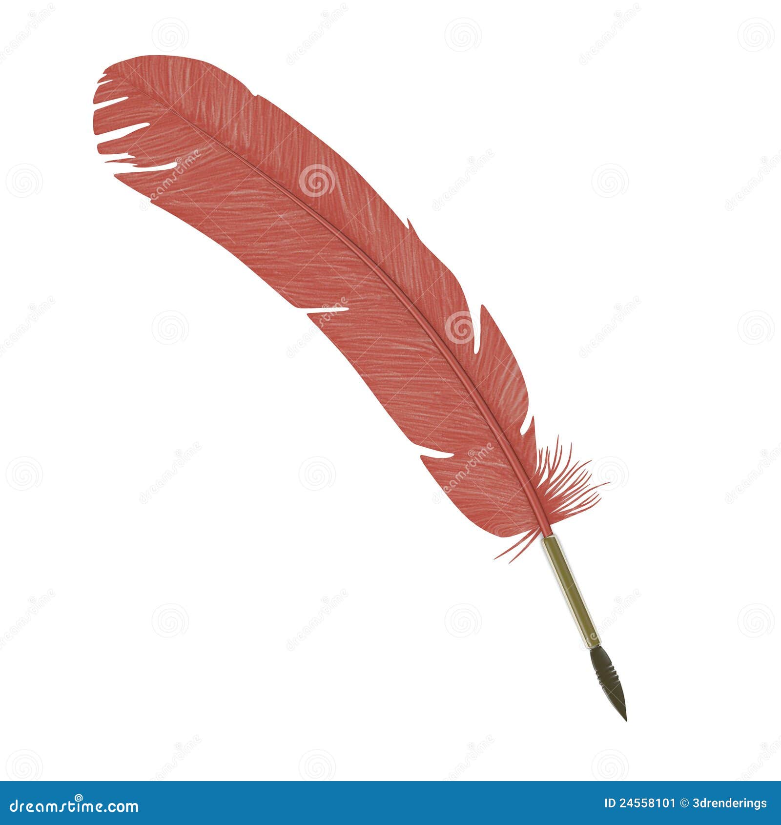 Red writing quill stock illustration. Illustration of caligraphy - 24558101