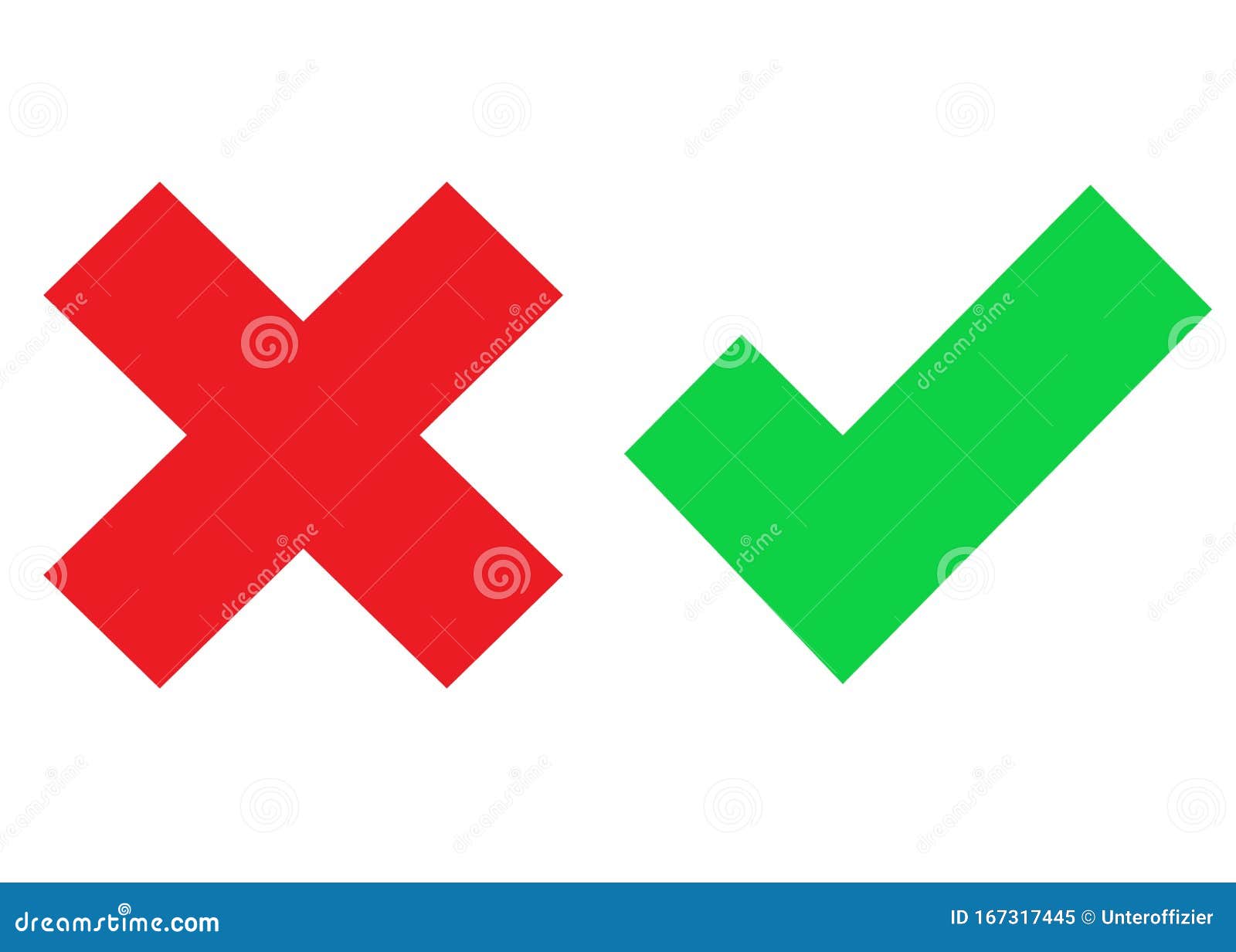 A Red Wrong and Green Correct Check Marks Against a White Backdrop ...