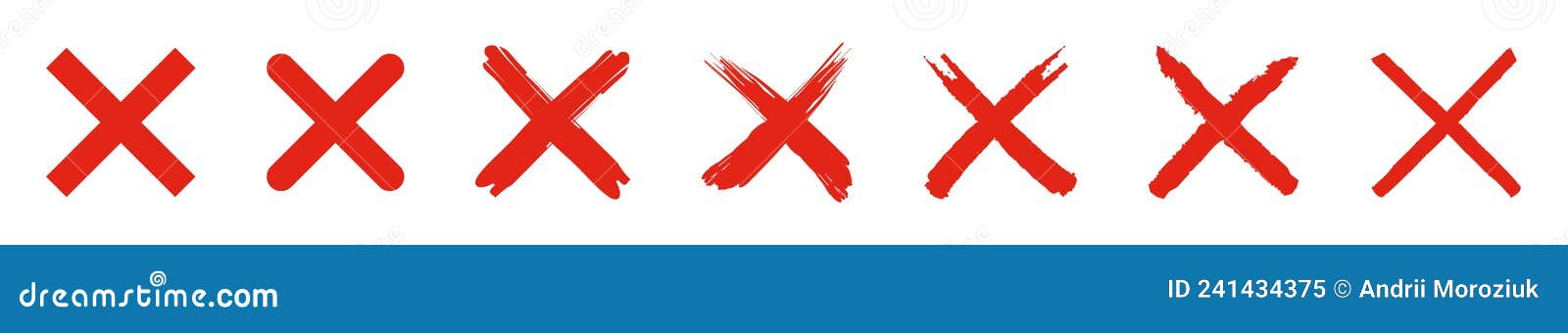 Red Wrong Mark. Cross X Icon Set Stock Illustration - Illustration of ...