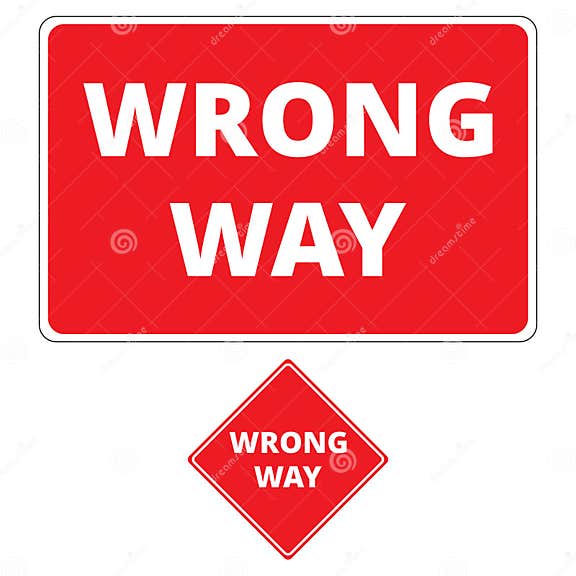 Red Wrong Way Banners on a White Background Stock Vector - Illustration ...