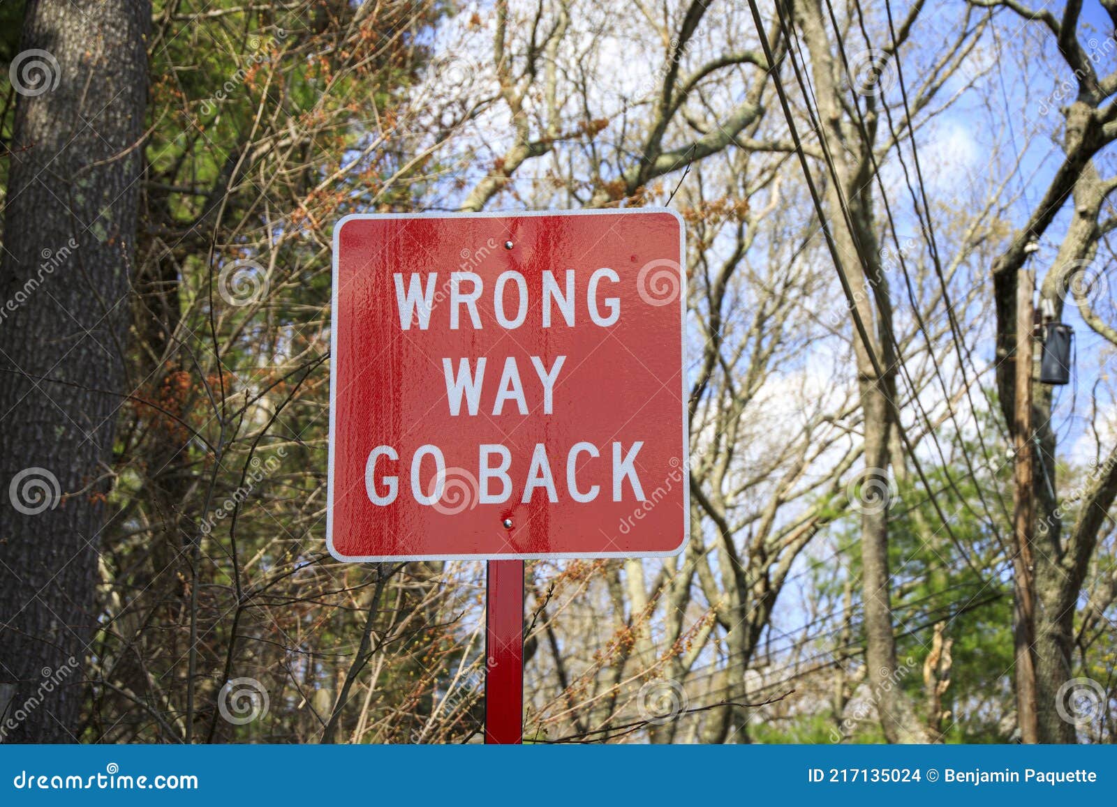 Red Wrong Way Go Back Sign in the Road Stock Photo - Image of traffic ...