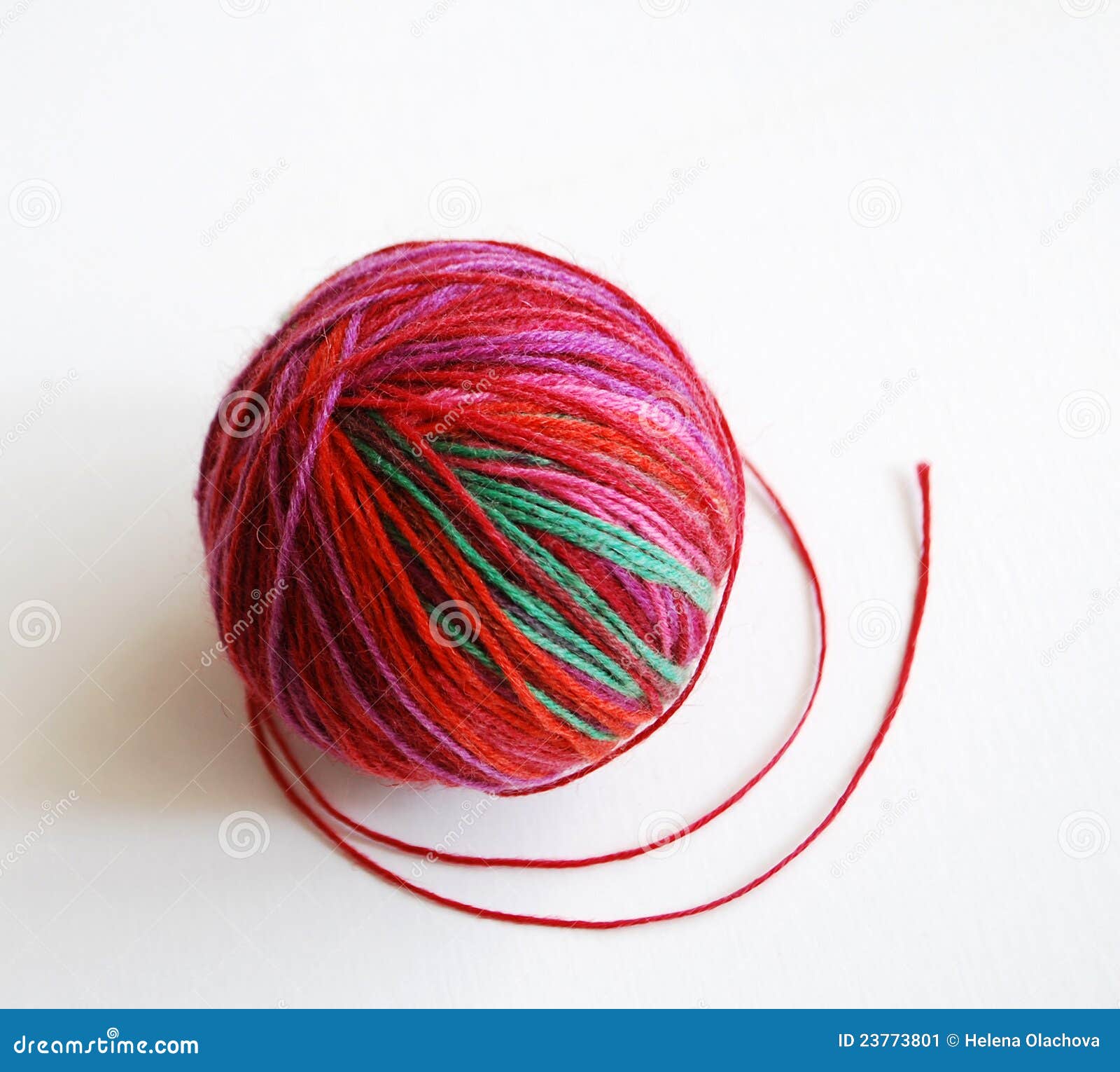 Red Yarn Ball stock image. Image of green, wool, pink - 23773801