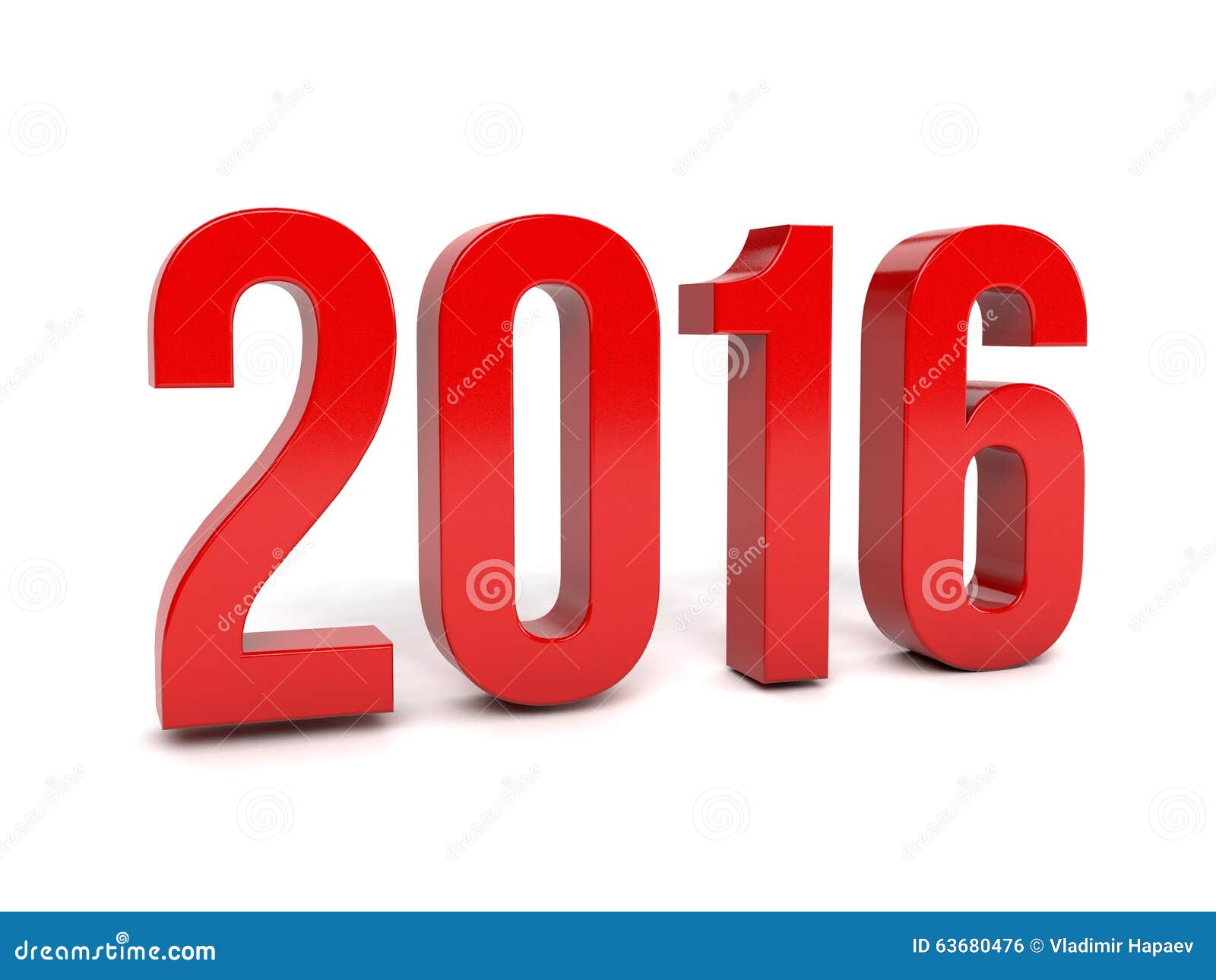 Red 2016 Year on a White Background. 3d Rendered Stock Illustration ...