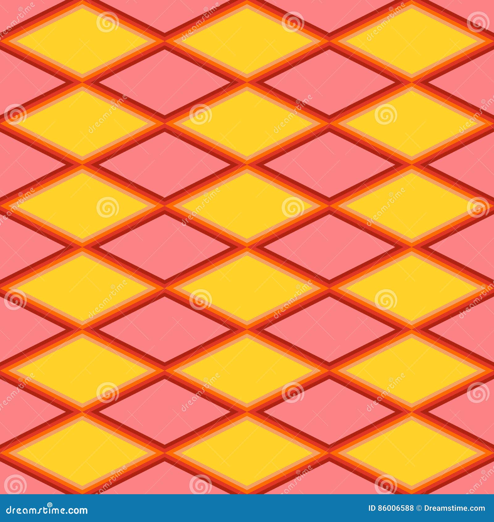 Red and Yellow Abstract Pattern with Rhombus Stock Vector ...