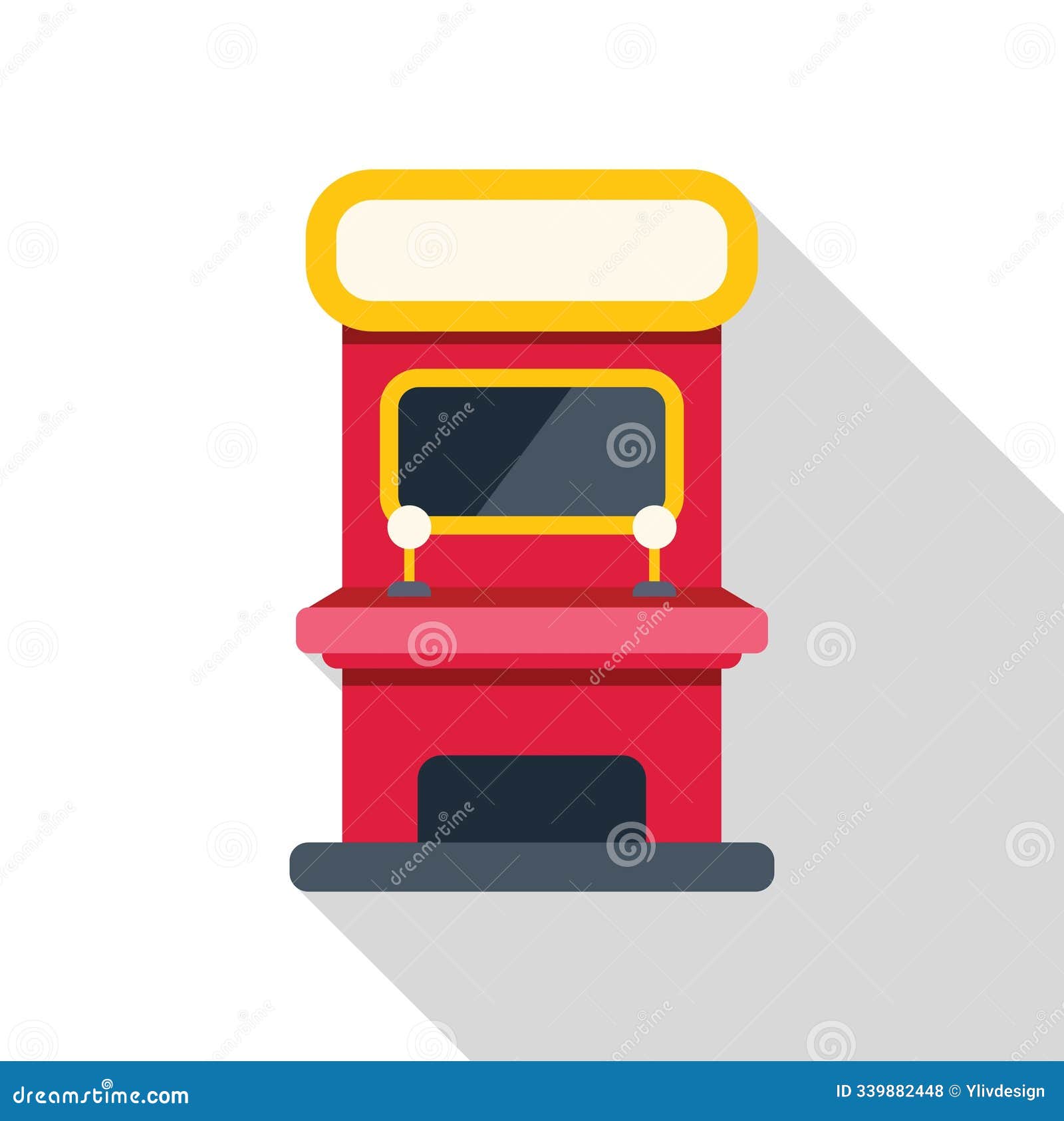 Red and Yellow Arcade Game Standing Upright with Shadow Stock ...