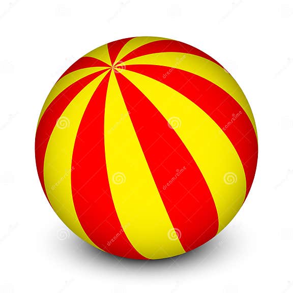 Red and yellow ball stock vector. Illustration of beach - 30345416