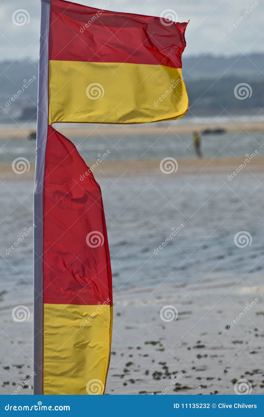 Red & Yellow Bathing Flags Stock Photo - Image of bathing, wind: 11135232