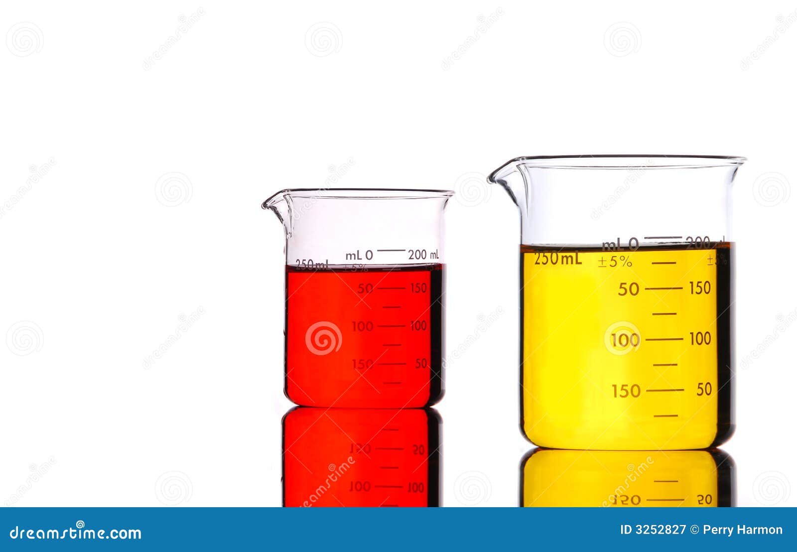 Red and Yellow Beakers stock image. Image of chemical - 3252827