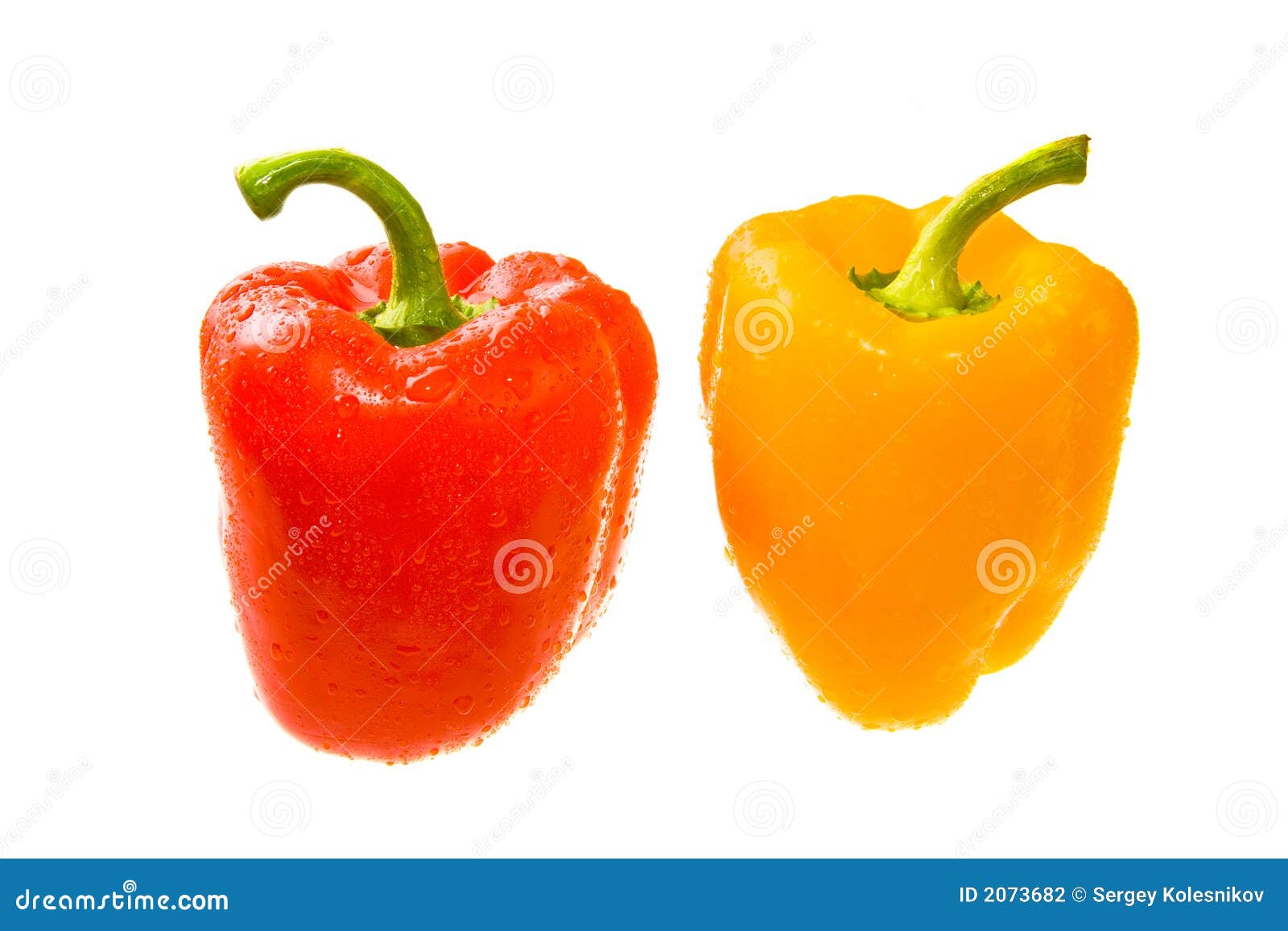 Red and Yellow Bell Peppers. Close-up 1 Stock Photo - Image of green ...