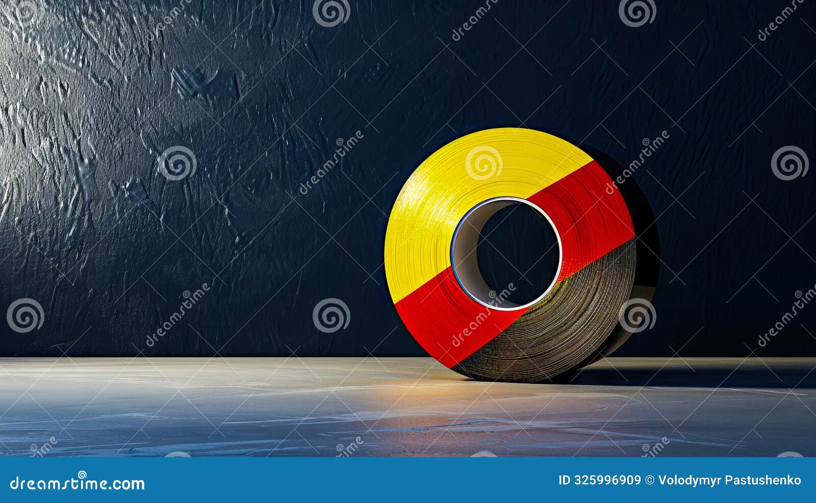 A Red, Yellow, and Black Striped Tape Stock Image - Image of striped ...