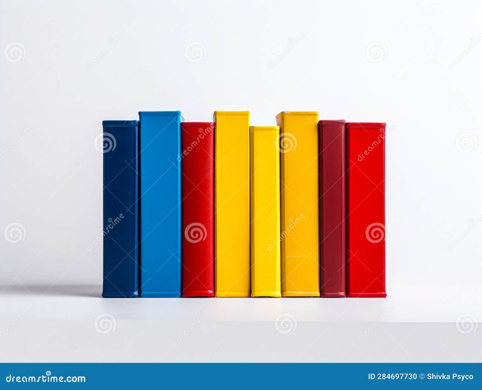 Red Yellow Blue Books on the White Background Generative AI Stock ...