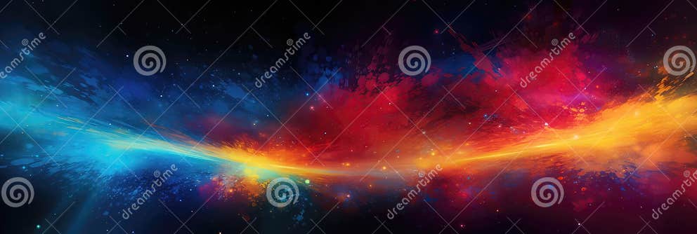 Red Yellow Blue Space , Panoramic Background. Generative AI Stock ...