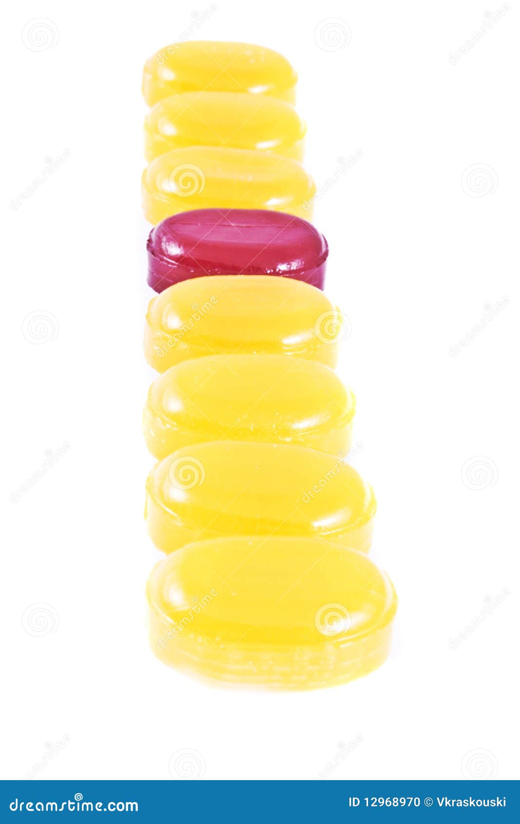 Red and yellow candies stock photo. Image of isolated - 12968970