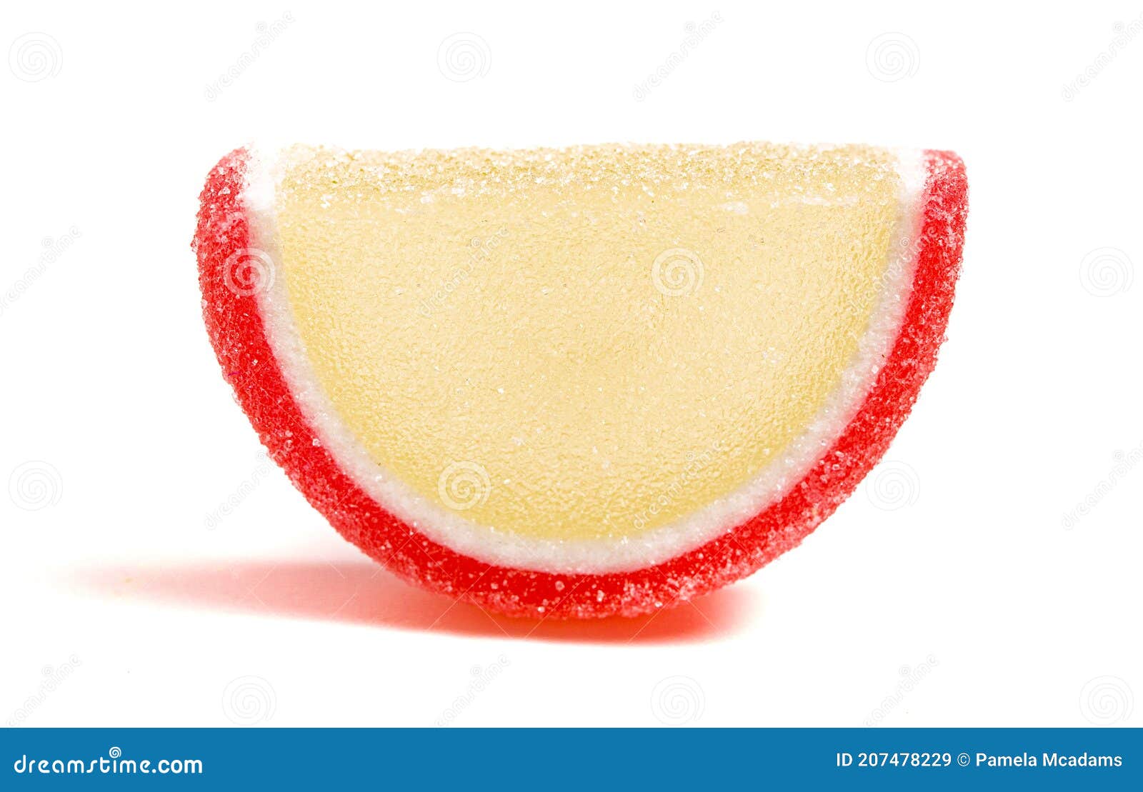 Red and Yellow Candy Fruit Slice on a White Background Stock Image ...