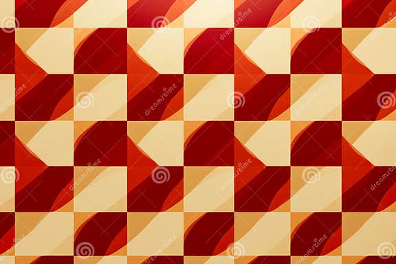 Red and Yellow Checkered Pattern with White Background. Generative AI ...