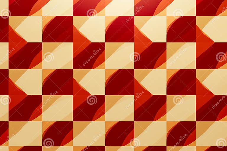 Red and Yellow Checkered Pattern with White Background. Generative AI ...