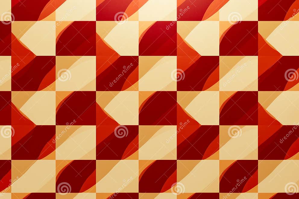 Red and Yellow Checkered Pattern with White Background. Generative AI ...